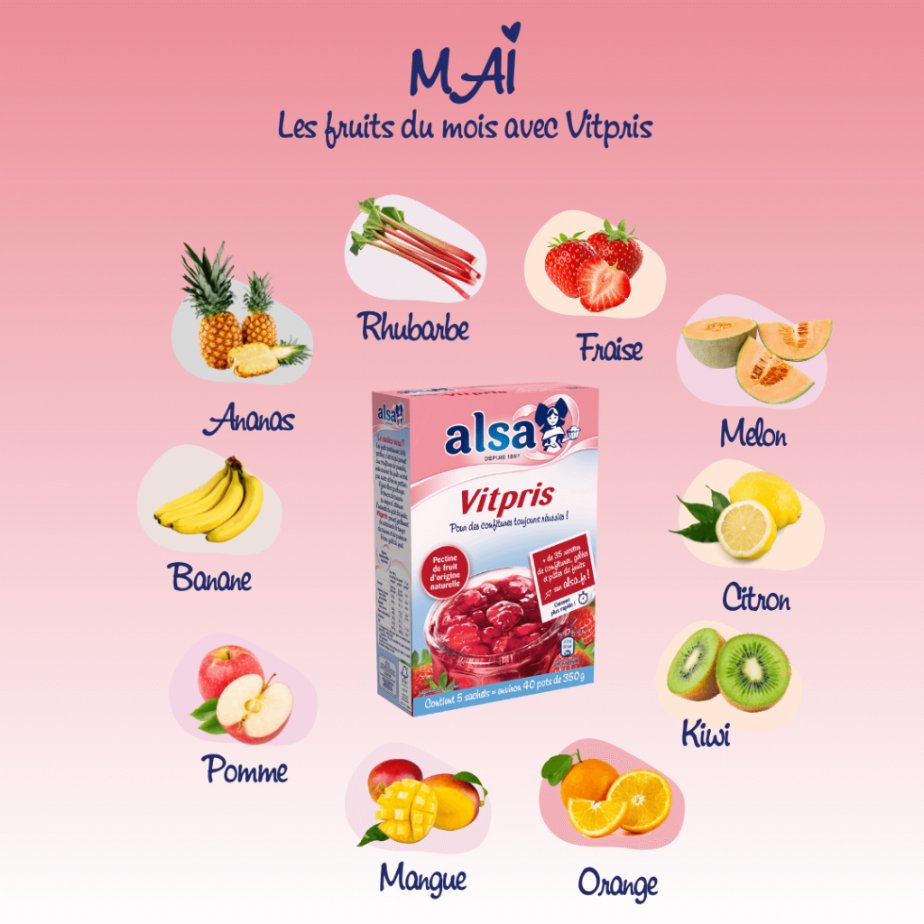 Les fruits du mois - Mai - Alsa - depuis 1897