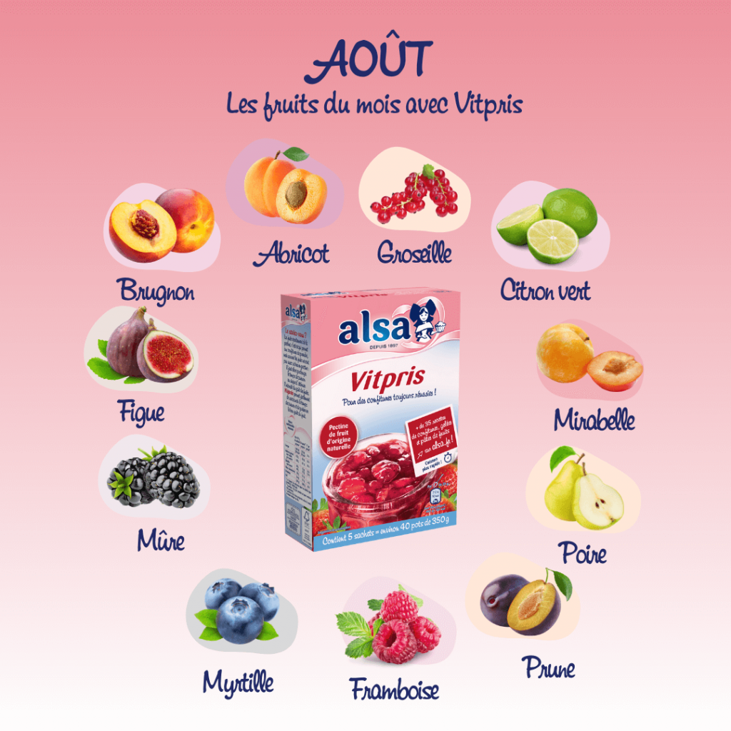 Les Fruits du mois – Août - Alsa - depuis 1897